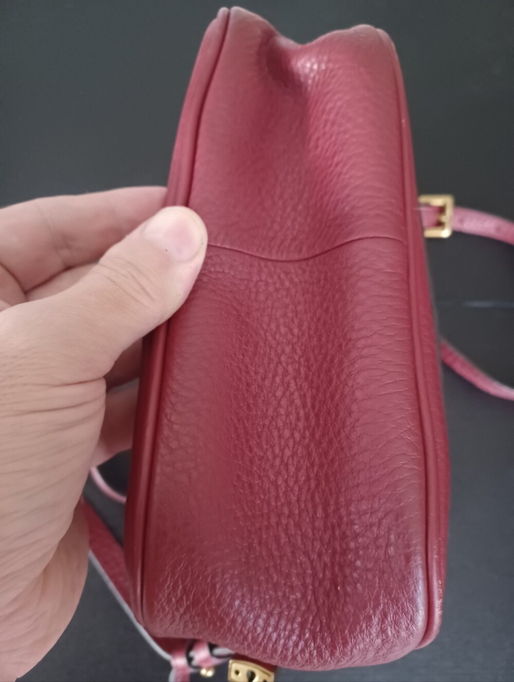 J. Crew | Bags | J Crew Womens Red Pebble Leather Shoulder Bag Purse ...